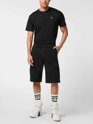 Philipp Plein Cotton Cargo Shorts - Black