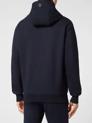 Philipp Plein Monogram Print Cotton Hoodie With Hexagon Logo - White 1