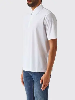 Herno Short-sleeved Cotton Polo Shirt With Classic Collar And Three-button Placket - White