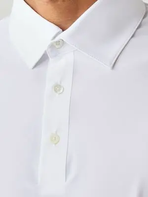 Herno Short-sleeved Cotton Polo Shirt With Classic Collar And Three-button Placket - White