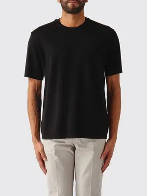 Herno Crew-neck Short-sleeved T-shirt In Cotton - Black
