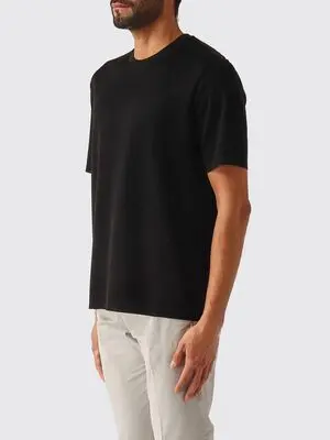 Herno Crew-neck Short-sleeved T-shirt In Cotton - Black