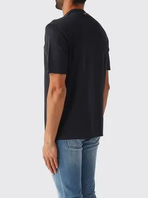 Herno Crew-neck Short-sleeved T-shirt In Cotton - Blue