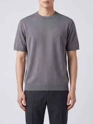 Herno Crew-neck Short-sleeved T-shirt In Cotton - Grey