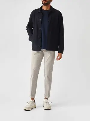 Herno Stretch Technical Fabric Shirt Jacket With Classic Collar