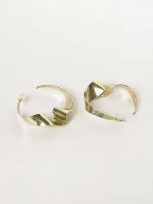 ALLUJEWELS Goldtone Metal Hoop Earrings