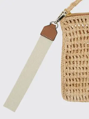 Helen Kaminski Perforated Raffia Clutch With Removable Wristlet