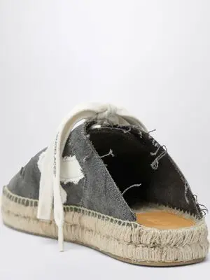 Off-White Arrow Cotton Canvas Espadrille Clogs With Logo And Jute Sole