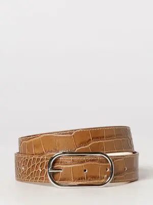 HERSKIND Wide Croc Effect Belt - Brown