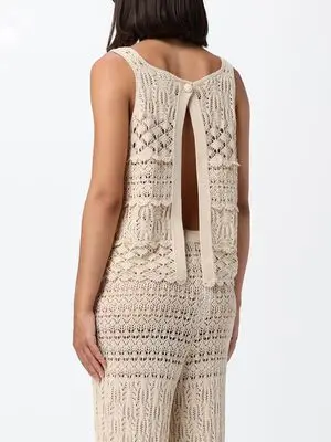 SEMICOUTURE Crochet Top - White