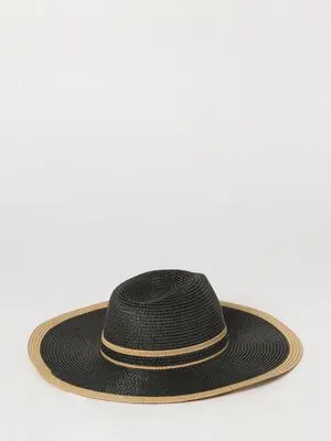 TWINSET Straw Fedora Hat With Embellished Detail