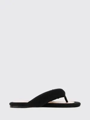Carven Satin Thong Mule Sandals With Low Heel