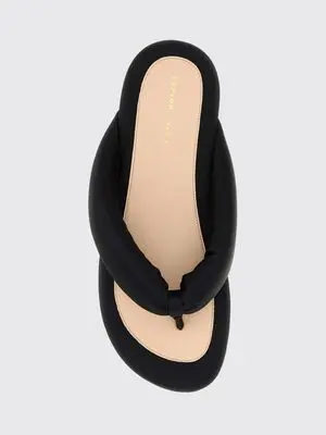 Carven Satin Thong Mule Sandals With Low Heel