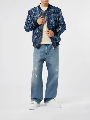 Philipp Plein Bomber Jacket With All-over Logo Print