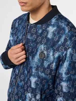Philipp Plein Bomber Jacket With All-over Logo Print