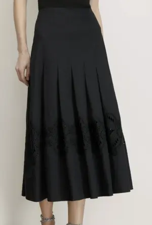 Veronica Beard Fynnley Embroidered Midi Skirt