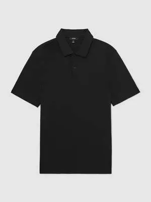 REISS Earl Air-water Cotton Polo Shirt - Black