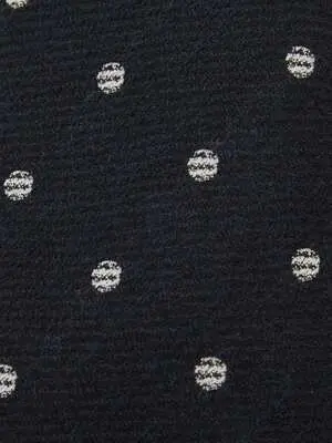 REISS Rocco Wool-silk Textured Polka-dot Tie - Navy