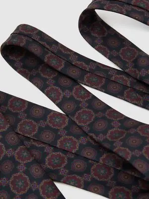 REISS Silk Floral Medallion-print Neck Tie