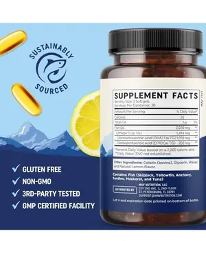MAV NUTRITION High Dha Fish Oil Softgels
