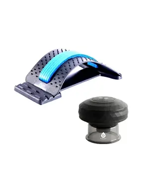 PURSONIC The Ultimate Recovery And Alignment Duo Rechargeable Cupping Therapy Device And Back Stretching Device - Black