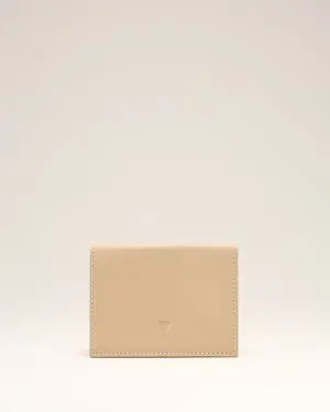 AMI Paris Beige Cowhide Leather Trifold Wallet With De Coeur Beige - Mastic Beige
