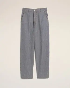 AMI Paris Balloon-fit Striped Cotton Jeans