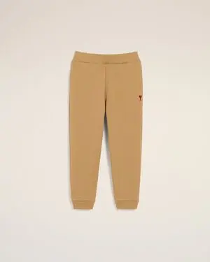 AMI Paris Brown Cotton Track Pants With De Coeur Brown
