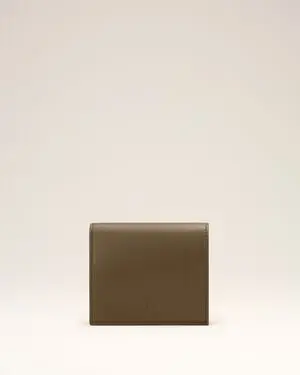 AMI Paris Brown Cowhide Leather Bifold Wallet With De Coeur Brown
