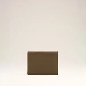 AMI Paris Brown Cowhide Leather Trifold Wallet With De Coeur Brown