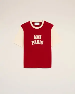 AMI Paris Cotton T-shirt With Embroidery