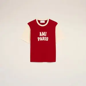 AMI Paris Cotton T-shirt With Embroidery