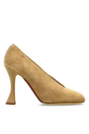 Moschino Suede Heeled Shoes - Beige