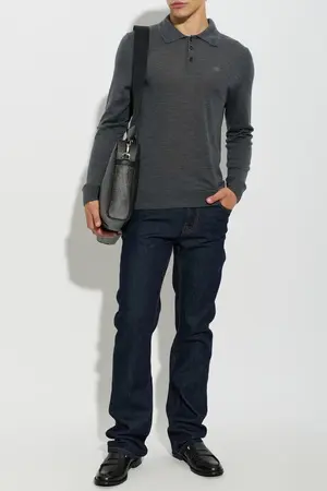 Etro Wool Polo Shirt With Embroidered Logo