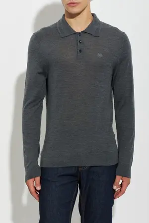 Etro Wool Polo Shirt With Embroidered Logo