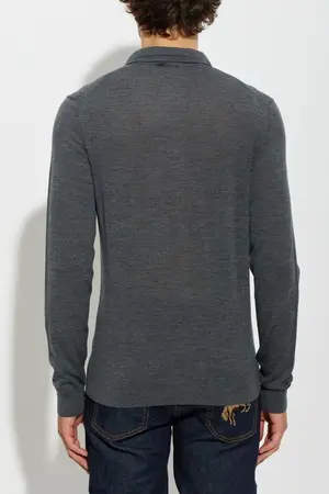 Etro Wool Polo Shirt With Embroidered Logo