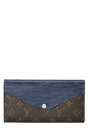 LOUIS VUITTON Bleu Celeste Epi & Monogram Canvas Marie-lou Long Wallet - Brown