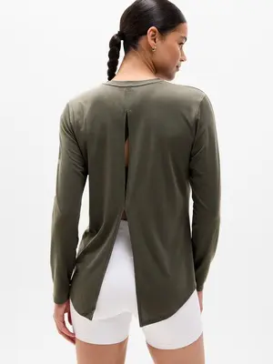 Athleta Trainknit Open Back Top