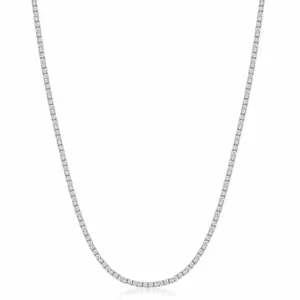 NIALAYA JEWELRY Mini Tennis Necklace - Silver