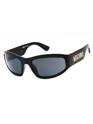 Moschino Oval Plastic Sunglasses Mos164/s - 0807 Ir - Black/grey