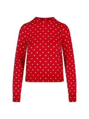 Comme Des Garçons Polka Dot Wool Sweater - Red
