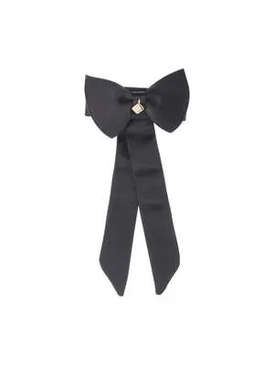 FERRAGAMO Bow Hair Clip With Long Tails - Black