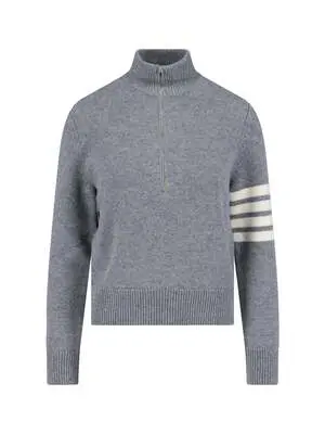 Thom Browne 100% Virgin Wool Crewneck Sweater For - Grey