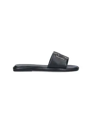 Tory Burch Logo Embellished Slide Sandals