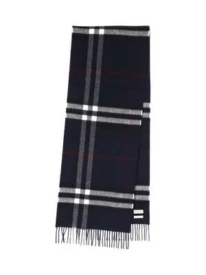 Burberry Burberry Plaid Fringe Scarf Blue