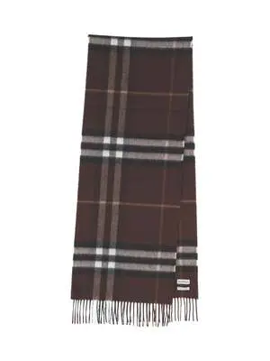 Burberry Burberry Plaid Fringe Scarf Brown