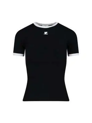COURREGES 100% Cotton Polo Shirt - Black