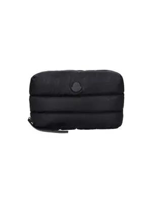 Moncler Polyamide Crossbody Bag With Leather Inserts - Black