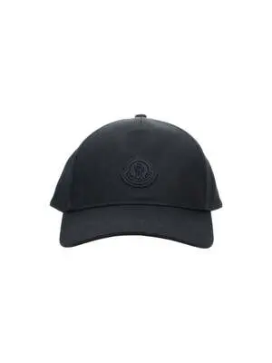 Moncler MONCLER Logo Patch Baseball Cap Black