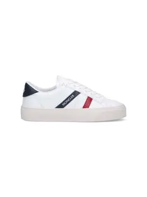 Moncler Premium Leather Lace-up Sneakers - White